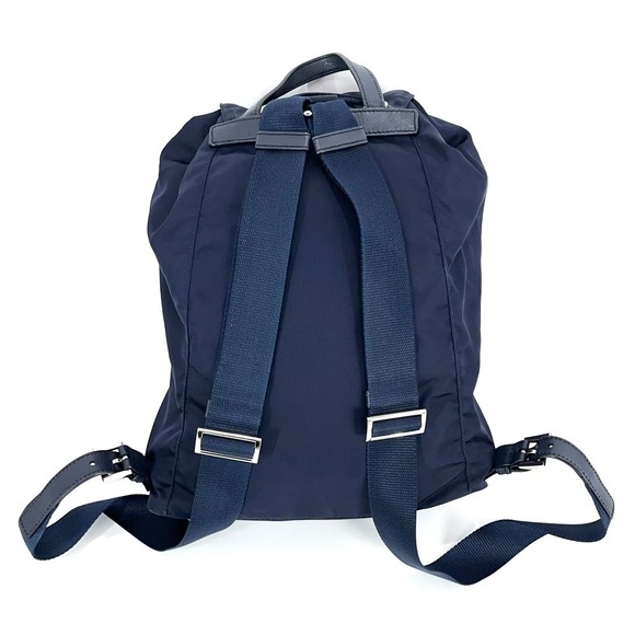 Prada | Bags | Prada Rucksack Backpack Triangle Logo Bag Nylon Navy ...